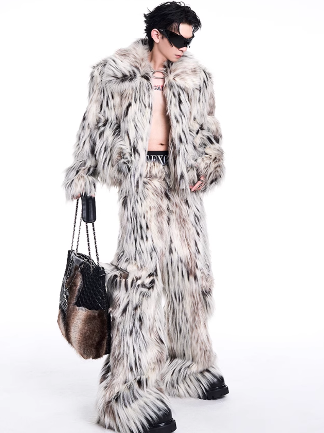 【STARTEXCEEDEND】niche fur furry casual jacket + bottoms na1798 – Nanostudio